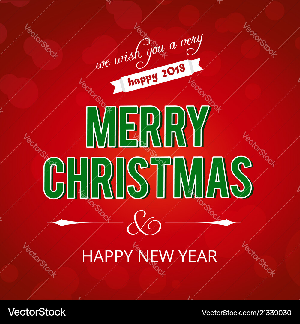 Christmas greetings card with red background Vector Image