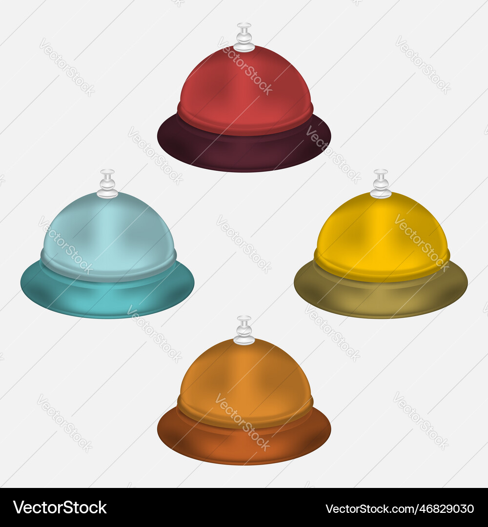 Colored metal desk service bells Royalty Free Vector Image