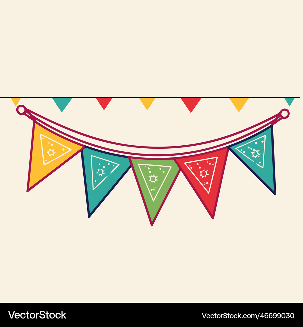 Colorful hanging pennants decorations Royalty Free Vector
