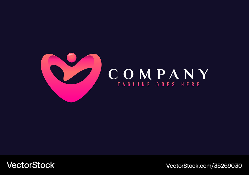 Creative love symbol logo design abstract heart Vector Image
