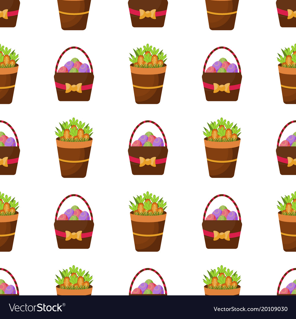 Easter cartoon seamless pattern background Vector Image