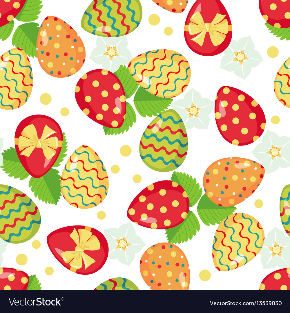 Easter seamless pattern with eggs Royalty Free Vector Image