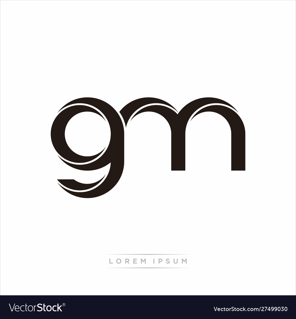 Gm initial letter split lowercase modern monogram Vector Image