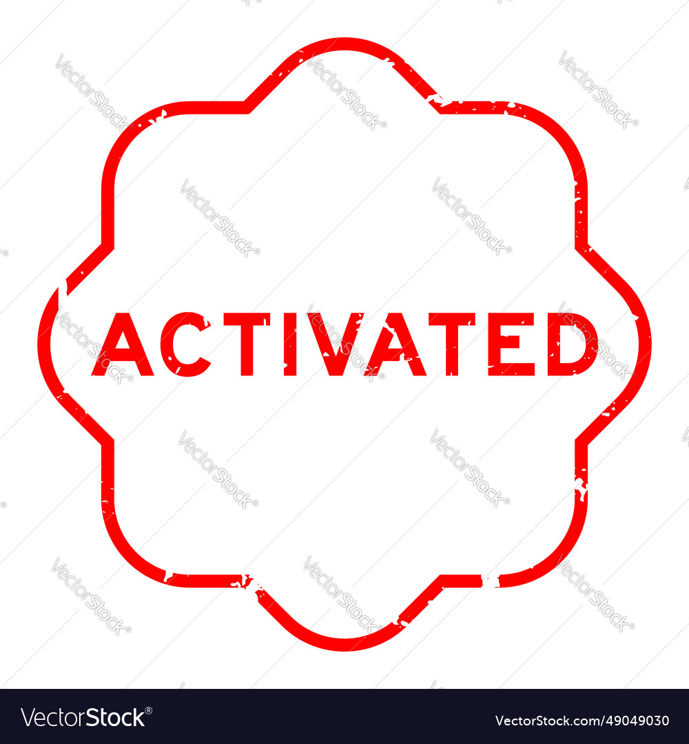 Grunge red activated word rubber seal stamp Vector Image