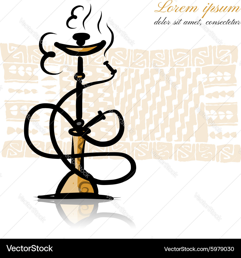 Hookah sketch for your design Royalty Free Vector Image
