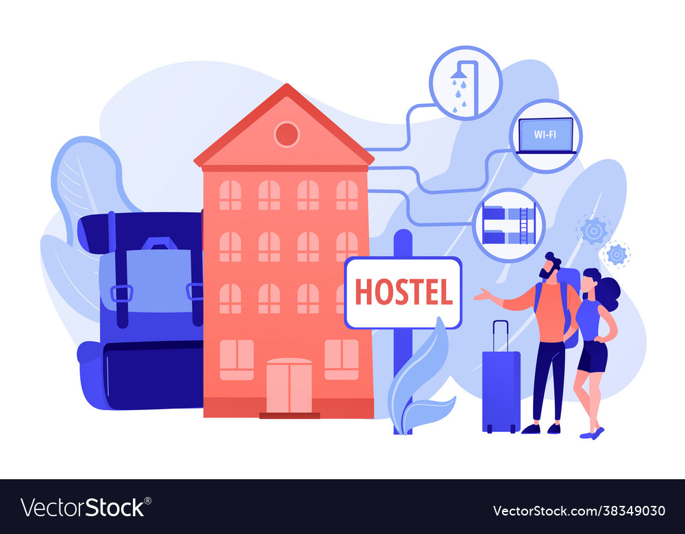 Hostel services concept Royalty Free Vector Image