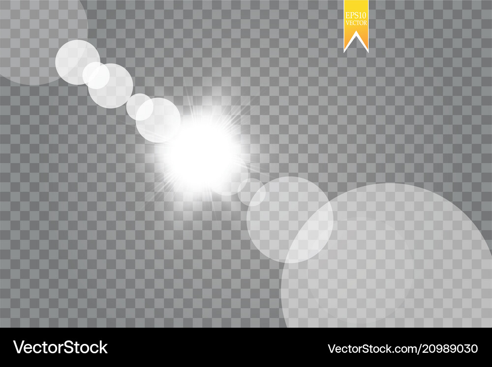 Lens flare effect isolated on transparent Vector Image