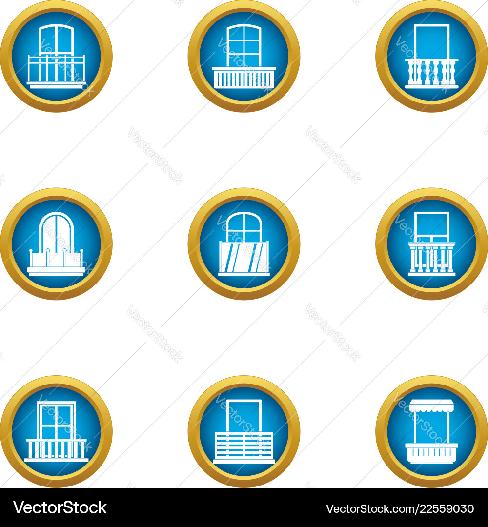 Loophole icons set flat style Royalty Free Vector Image