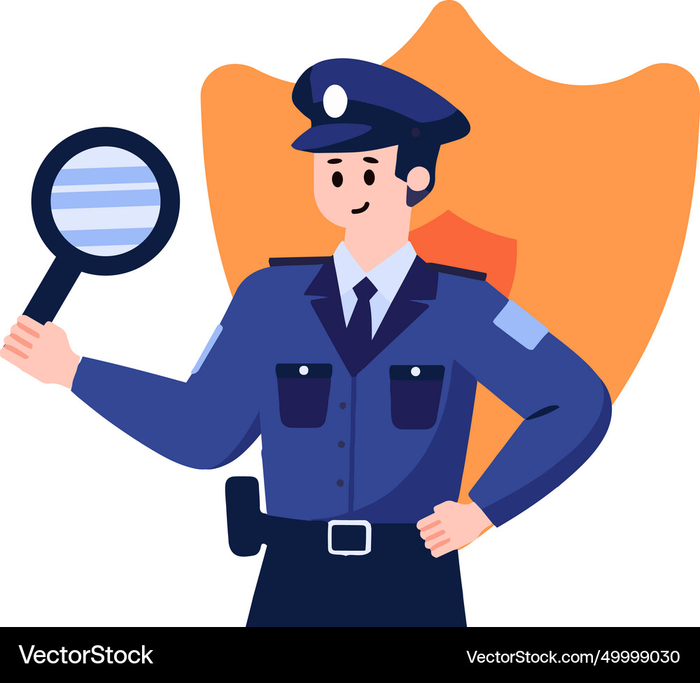 Police officer in flat style isolated Royalty Free Vector