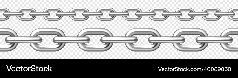 Realistic seamless metal chain with silver links Vector Image