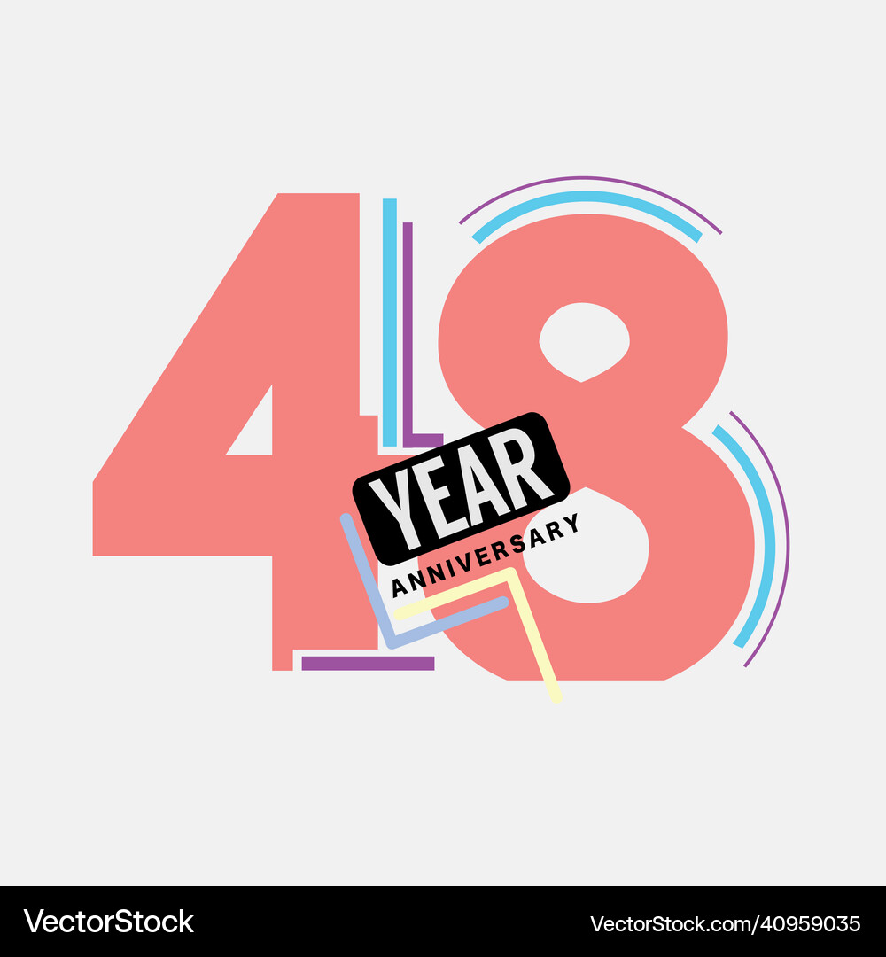48th years anniversary logo birthday celebration Vector Image