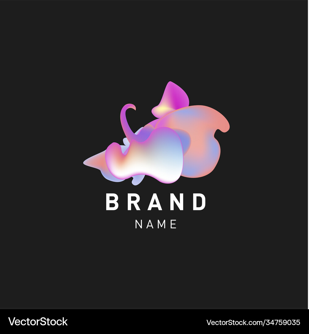 Abstract liquid 3d gradient logo brand company Vector Image