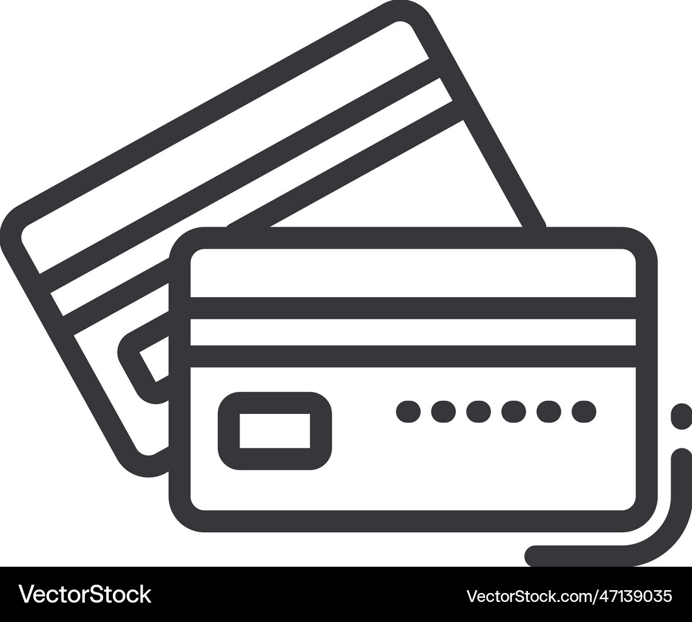 Bank card iconthin line card icon from Royalty Free Vector