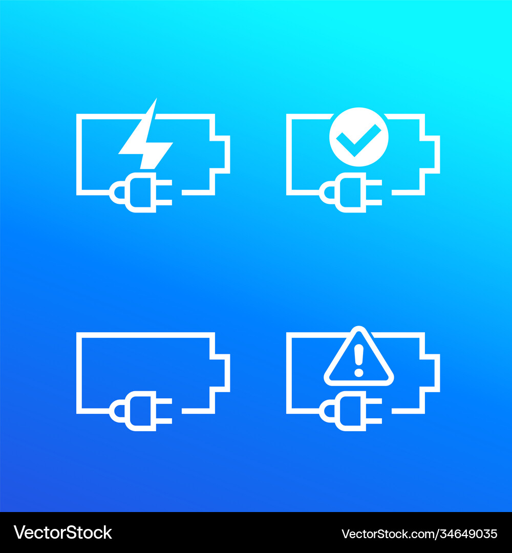 Battery and electric plug icons Royalty Free Vector Image