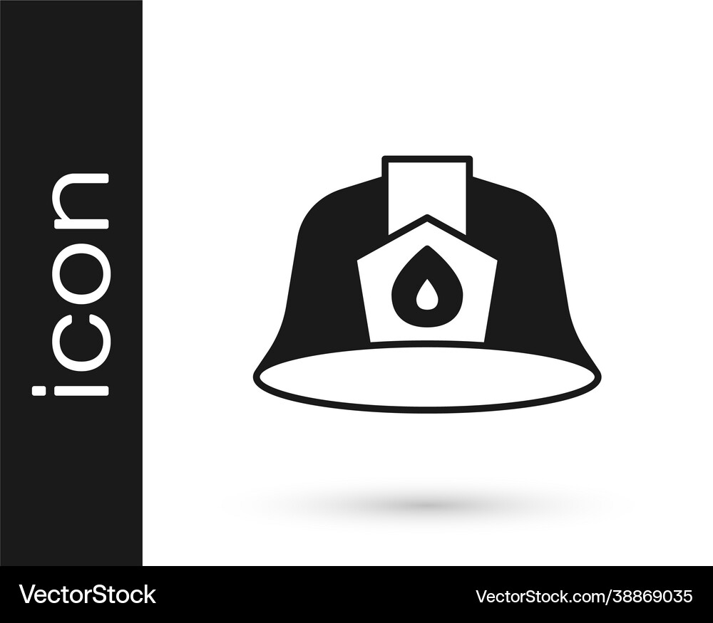 Black firefighter helmet or fireman hat icon Vector Image