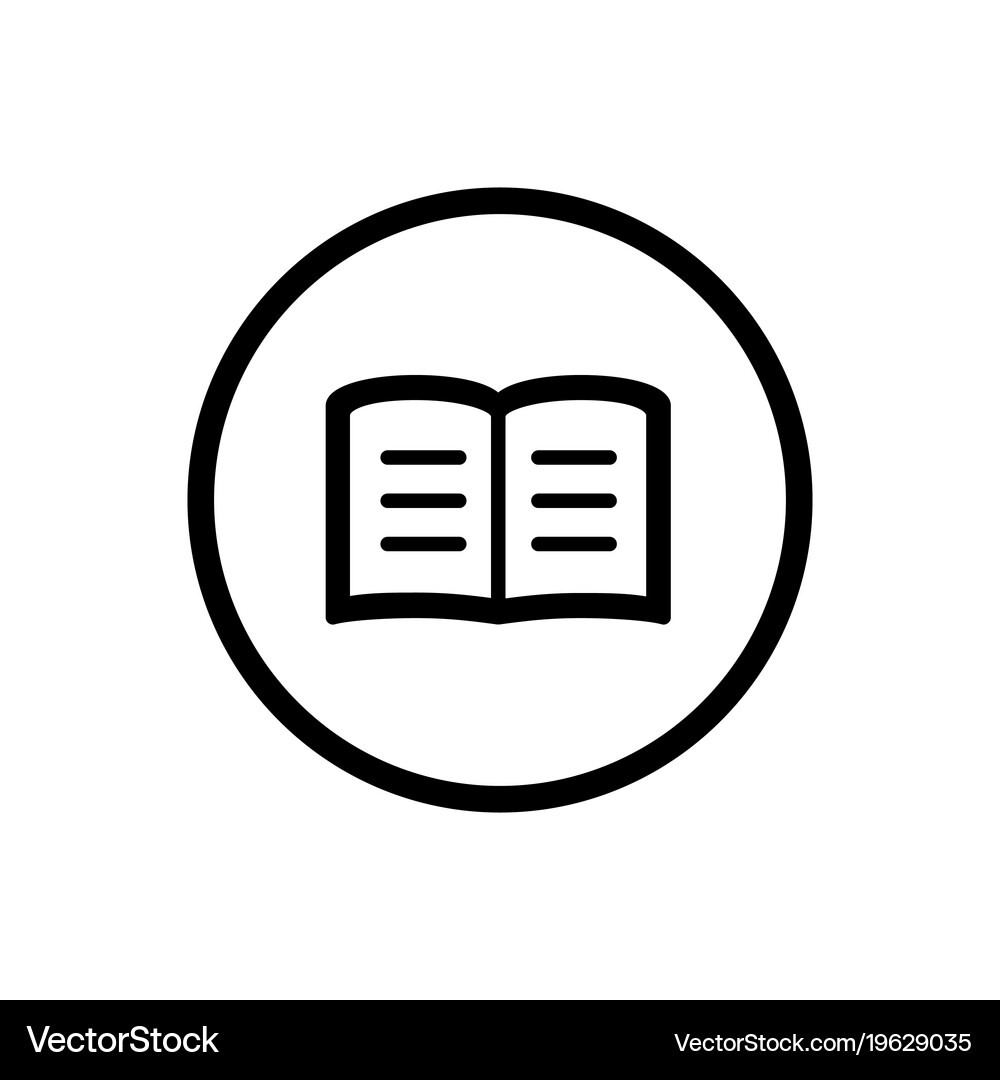 Book line icon in a circle and a white background Vector Image