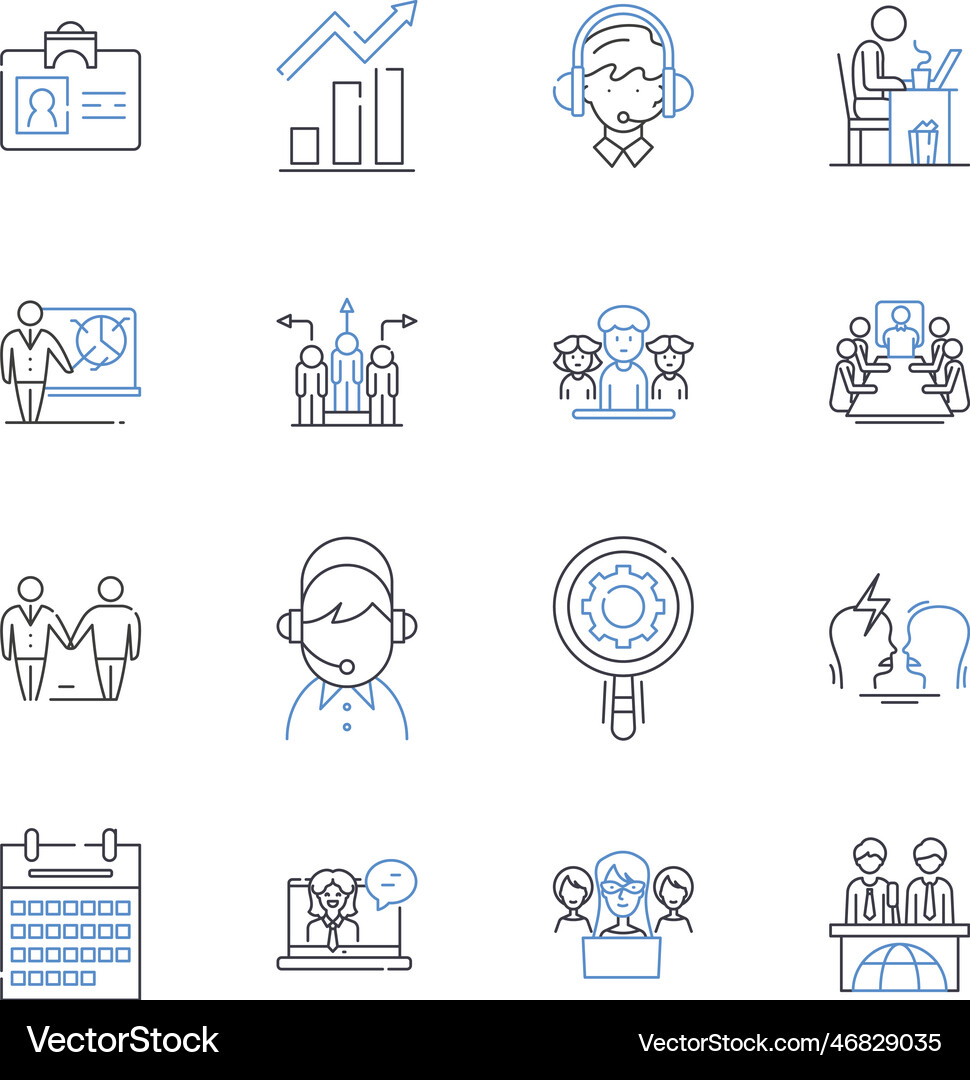 Client care line icons collection empathy Vector Image