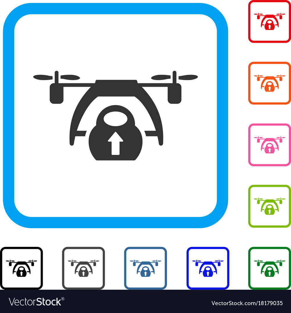 Drone loading framed icon Royalty Free Vector Image