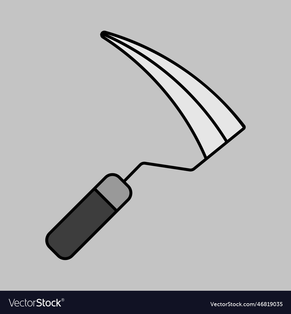 Garden sickle isolated grayscale icon graph Vector Image Garden sickle isolated grayscale icon graph Vector Image