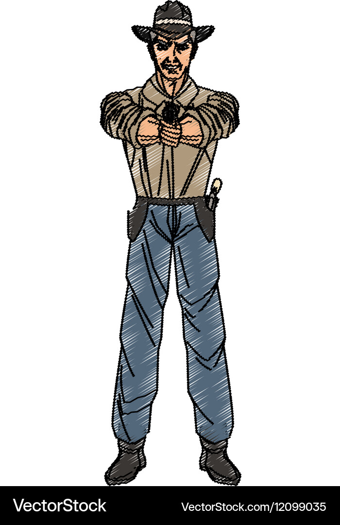Isolated cowboy cartoon design Royalty Free Vector Image