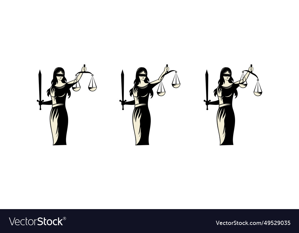 Lady justice law design Royalty Free Vector Image