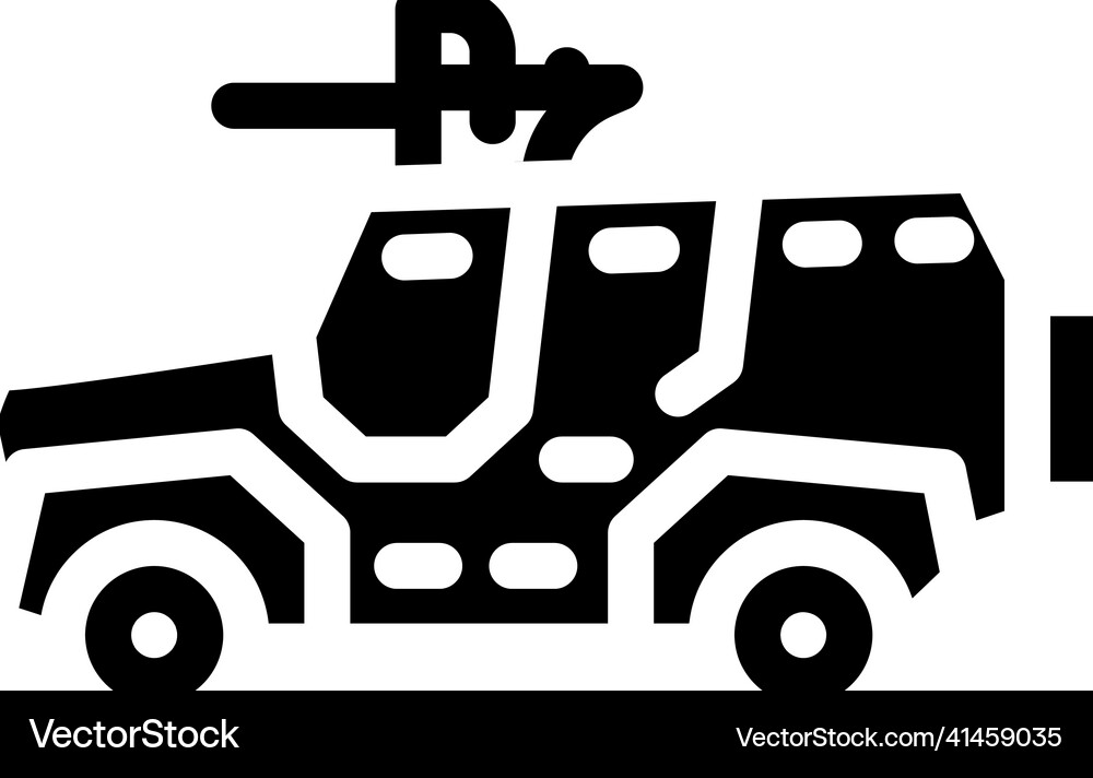 Military vehicle glyph icon Royalty Free Vector Image