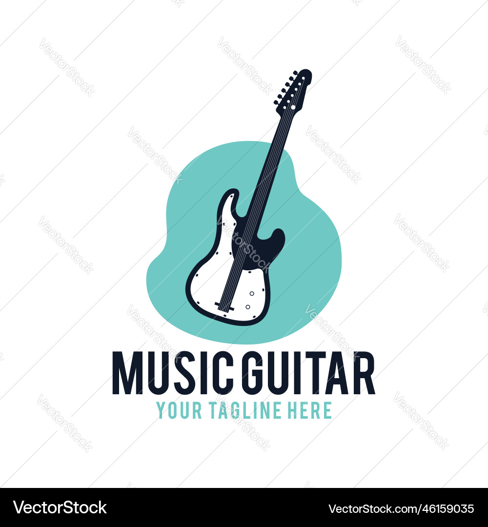 Music guitar logo template store Royalty Free Vector Image