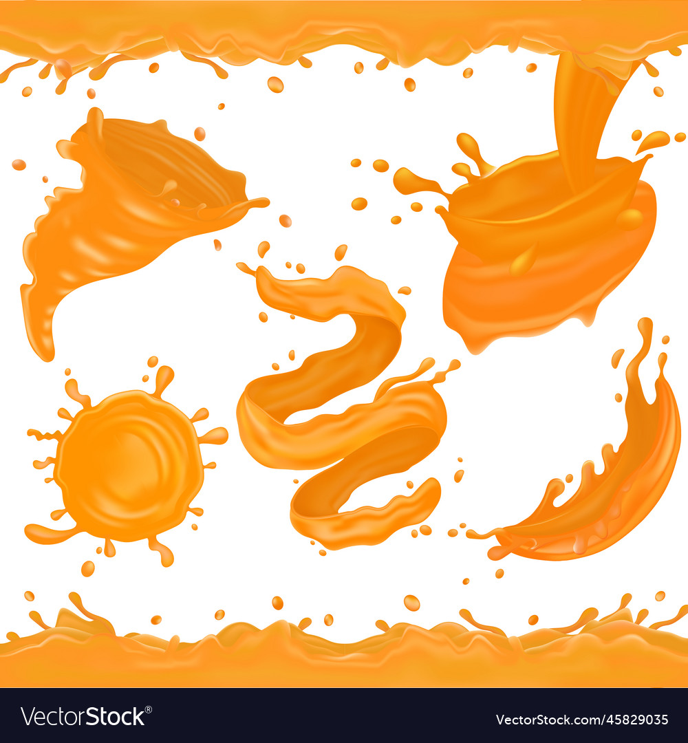 Orange splashes set Royalty Free Vector Image - VectorStock