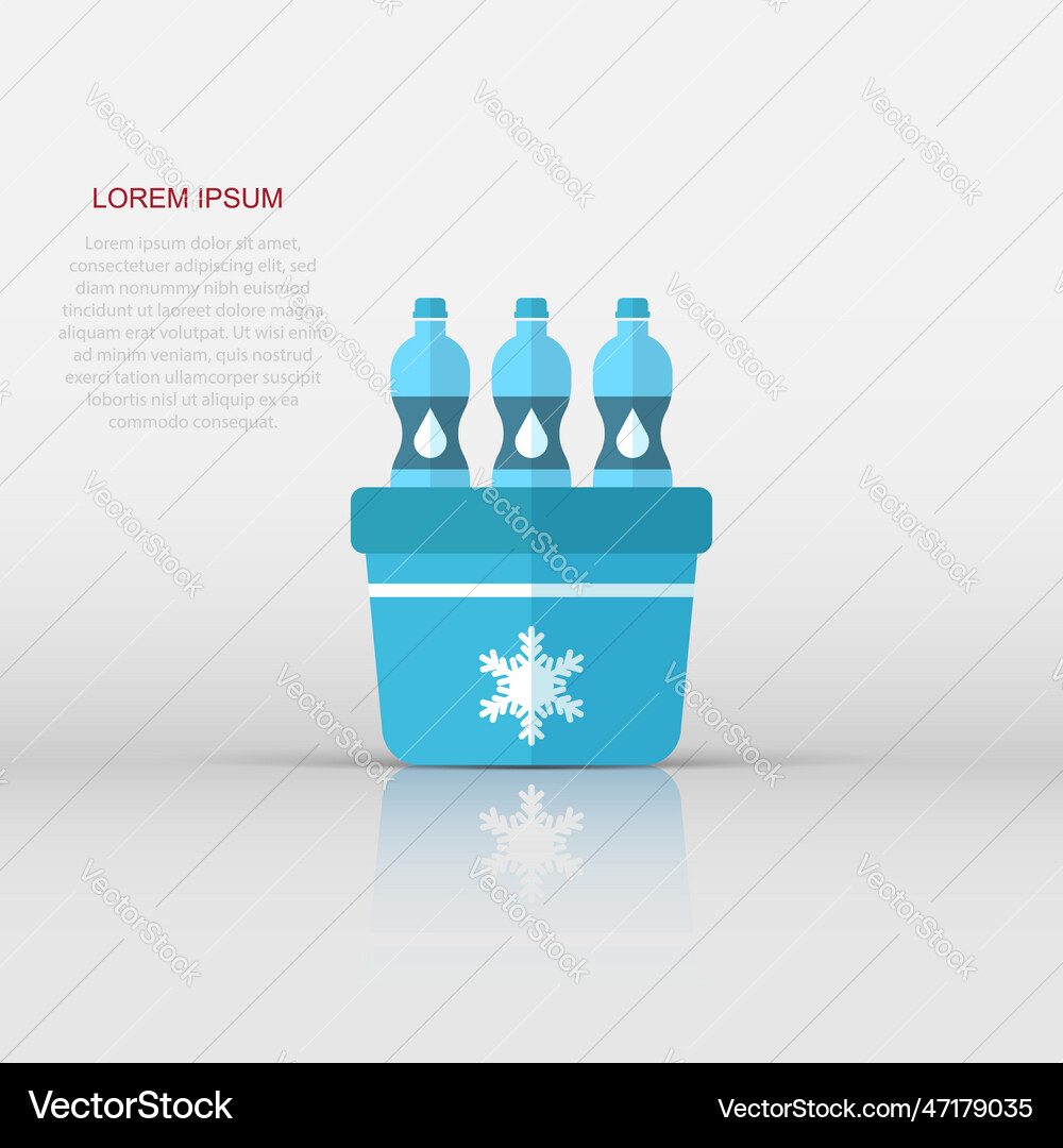 Portable fridge refrigerator with water bottle Vector Image