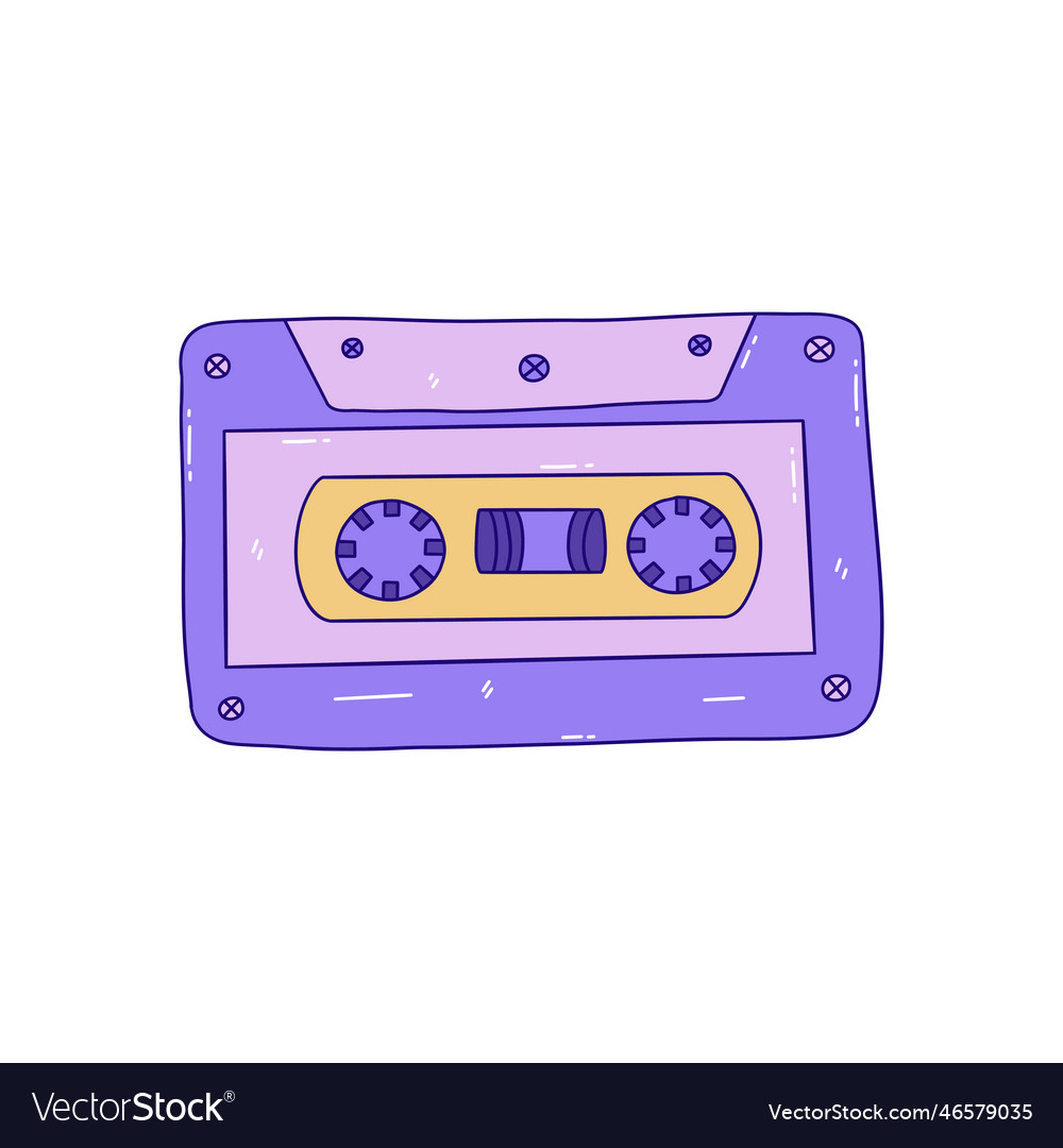 Retro Cassette Tape For Audio Player Royalty Free Vector