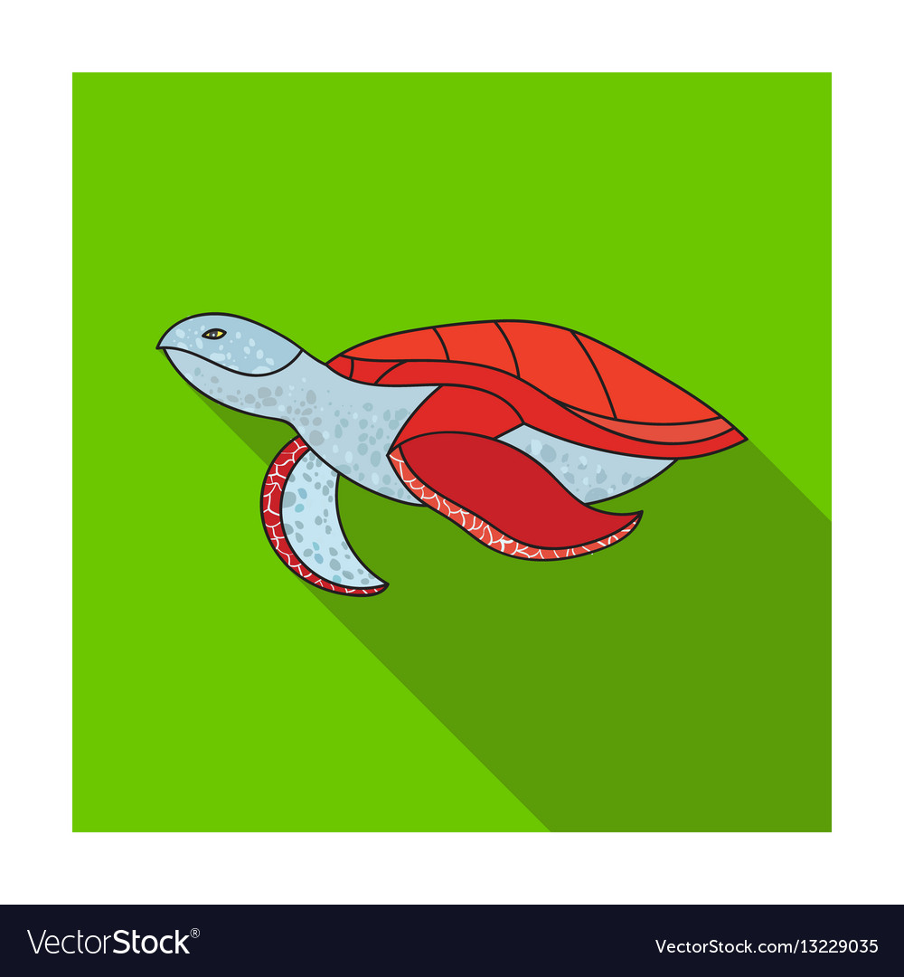 Sea turtle icon in flat style isolated on white Vector Image