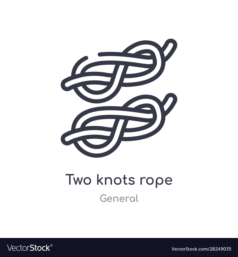 Two knots rope outline icon isolated line from Vector Image