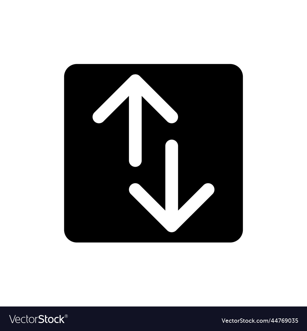 Up and down directions black glyph ui icon Vector Image