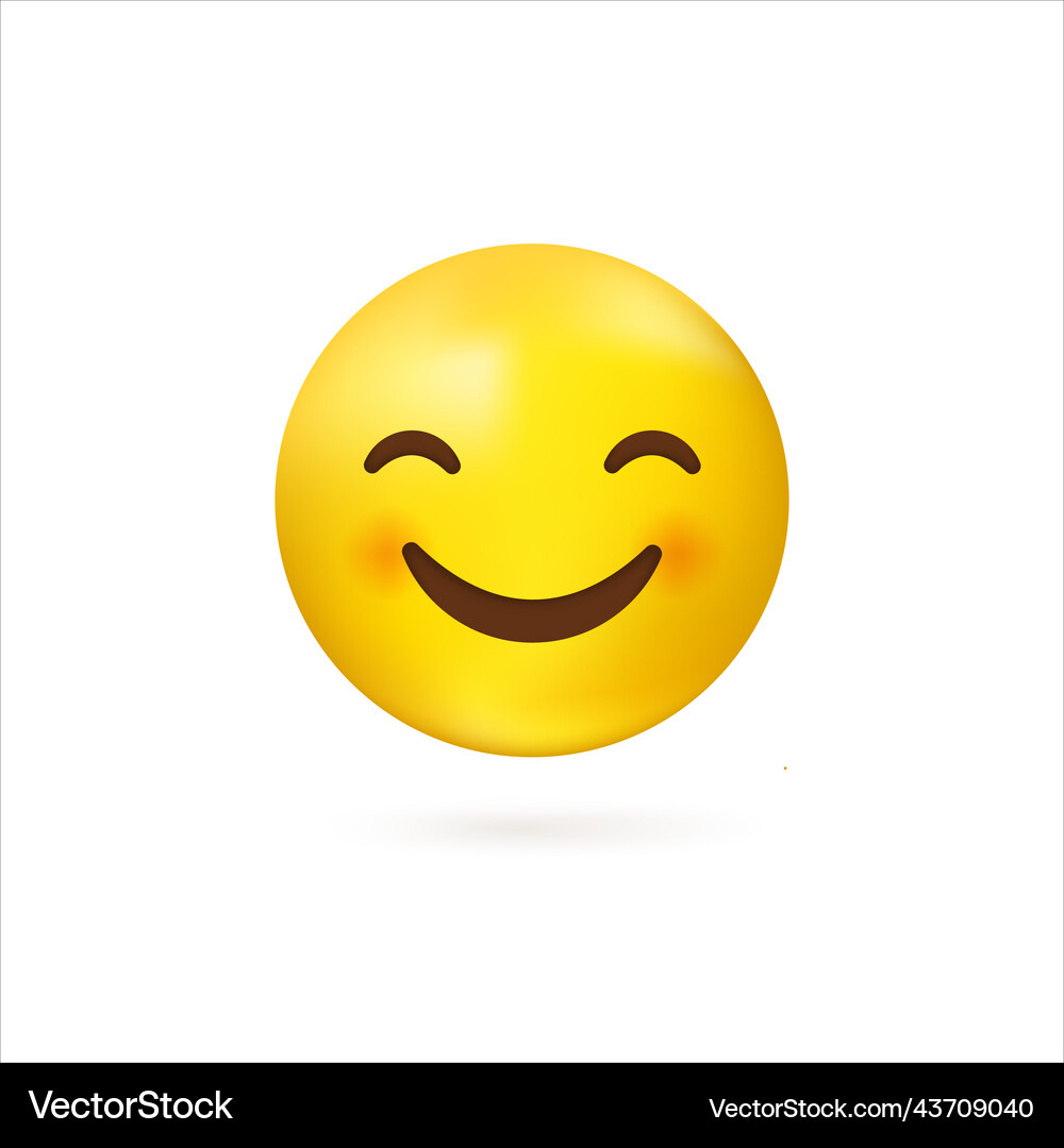 3d yellow face emoticons with smiling eyes Vector Image