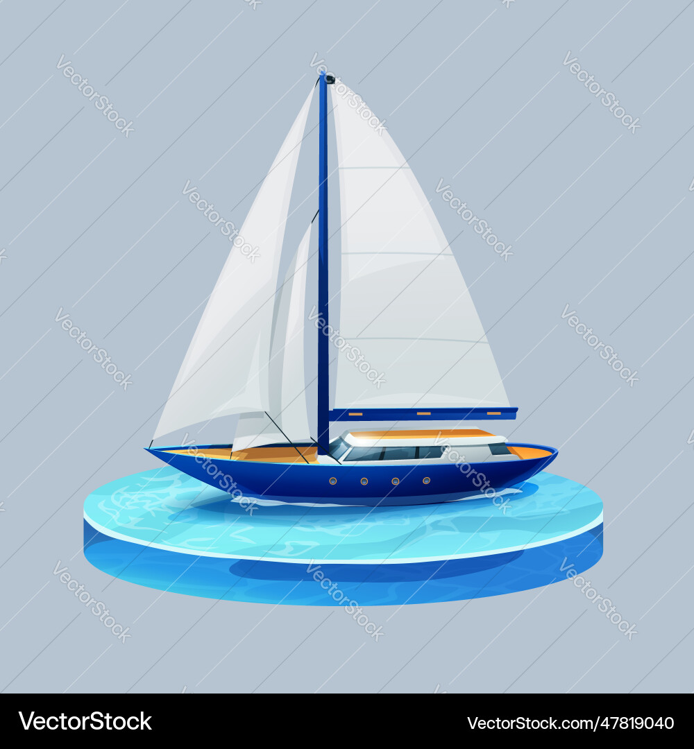 Blue Sail Boat Clip Art