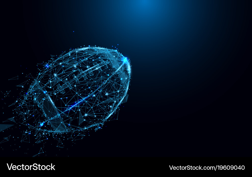 Abstract rugby ball from lines and triangles Vector Image