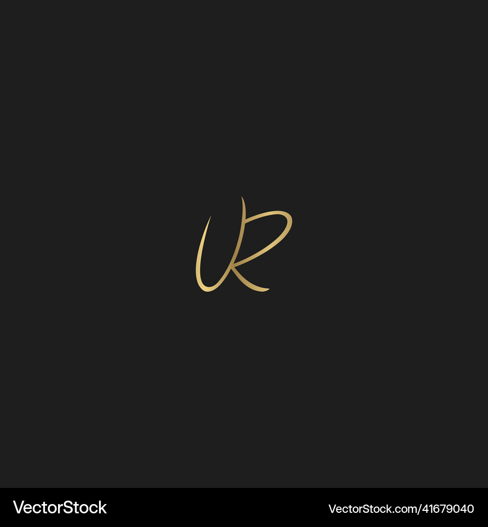 Alphabet initials logo ur ru u and r Royalty Free Vector