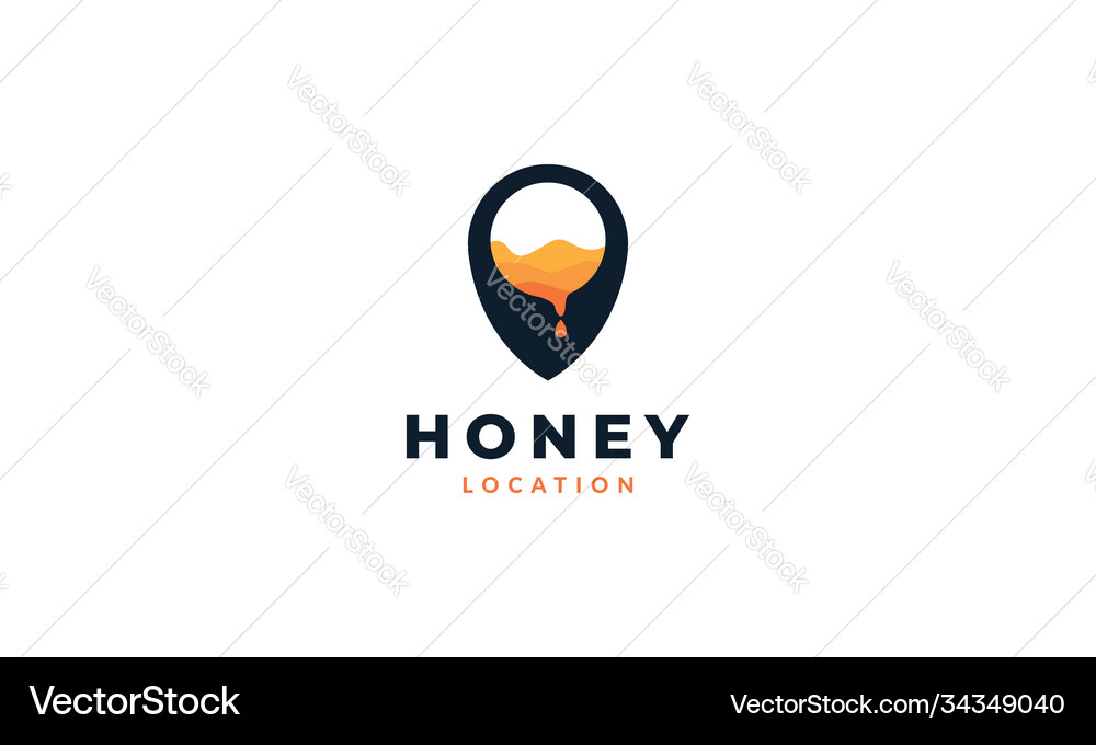 Bee honey comb location map pin logo icon design Vector Image