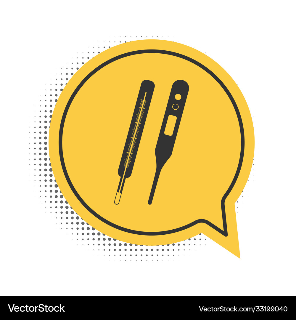 Black classic medical thermometer and digital Vector Image