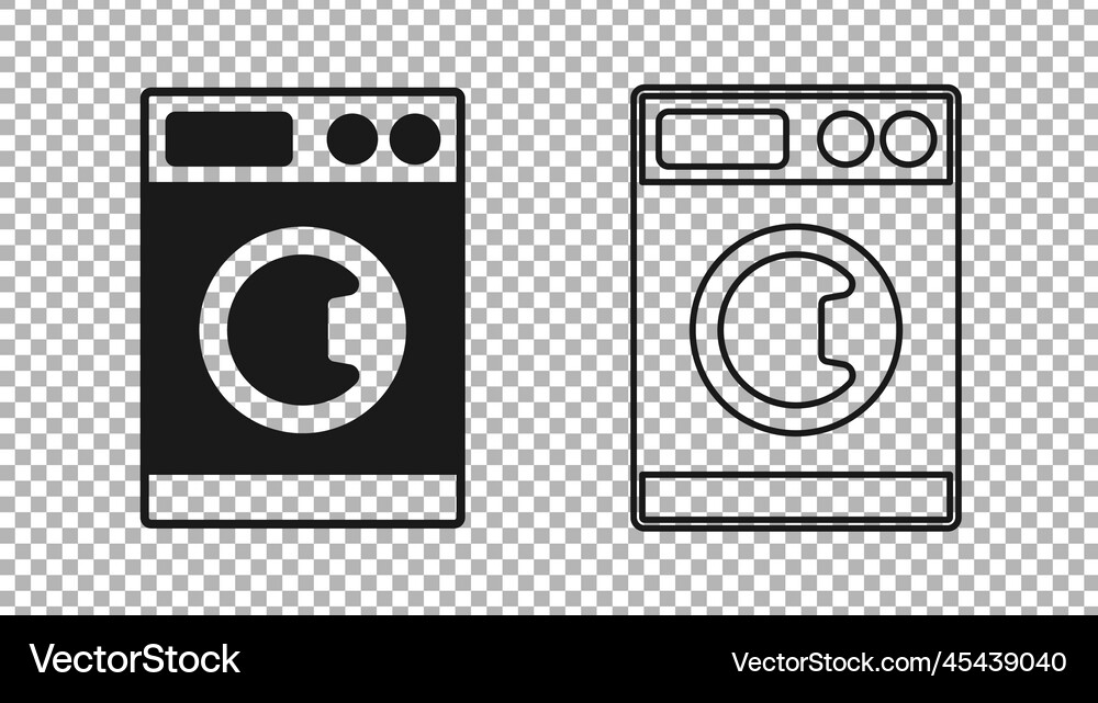 Black washer icon isolated on transparent Vector Image