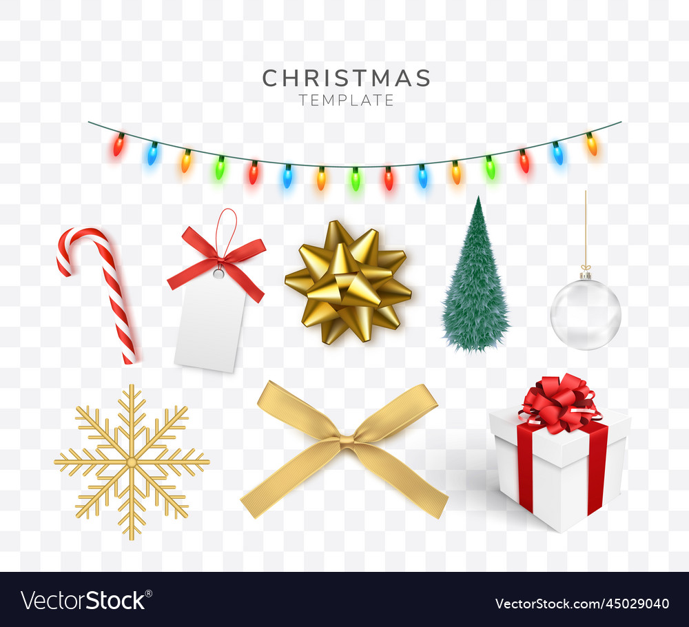 Christmas decoration set Royalty Free Vector Image