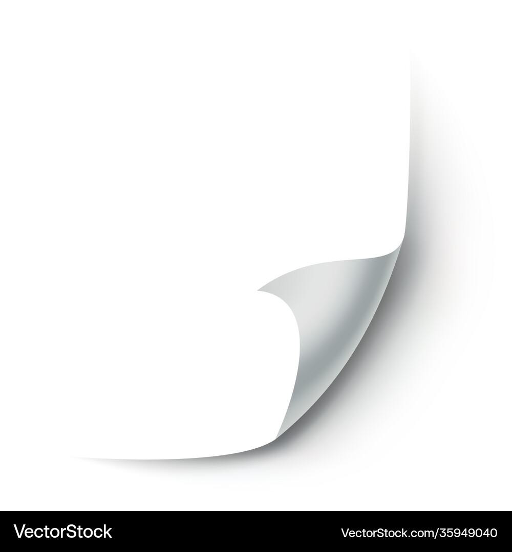 Curled paper corner curve page corner page edge Vector Image