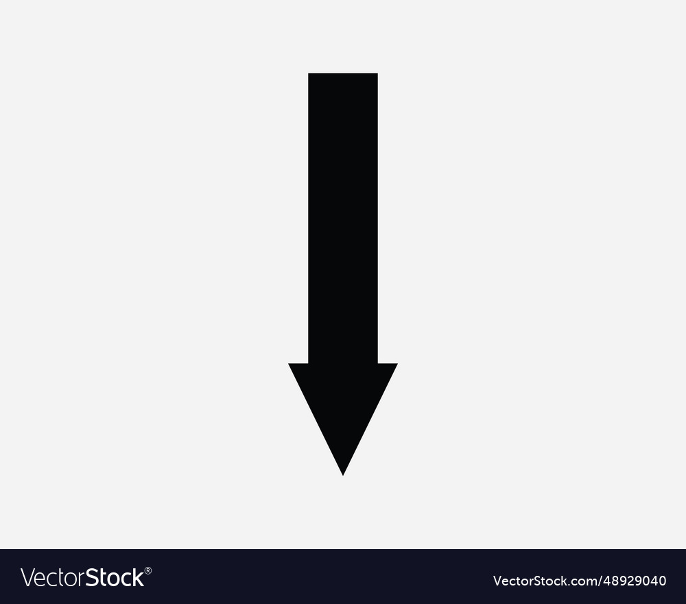 Down arrow icon ahead south backward reverse here Vector Image Down arrow icon ahead south backward reverse here Vector Image