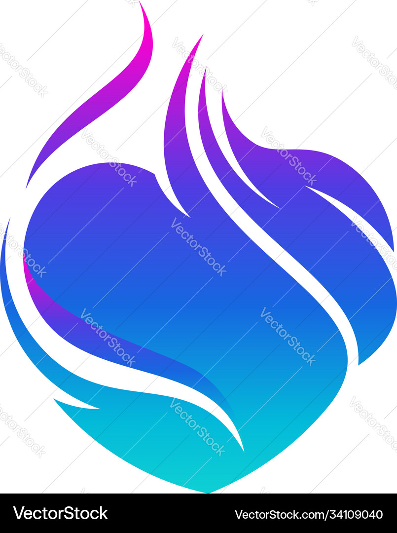 Fire heart logo designs concept love Royalty Free Vector