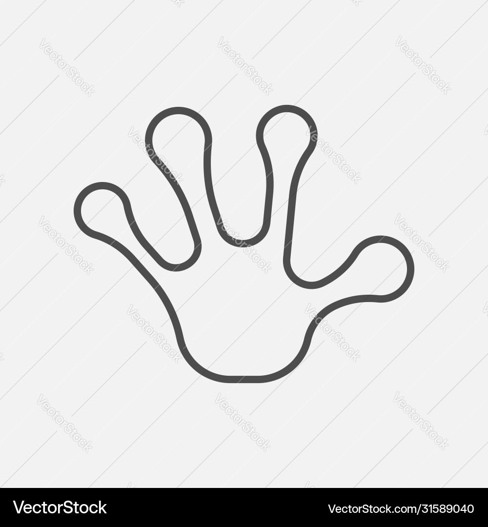 Frog hand foot print isolated on white background Vector Image