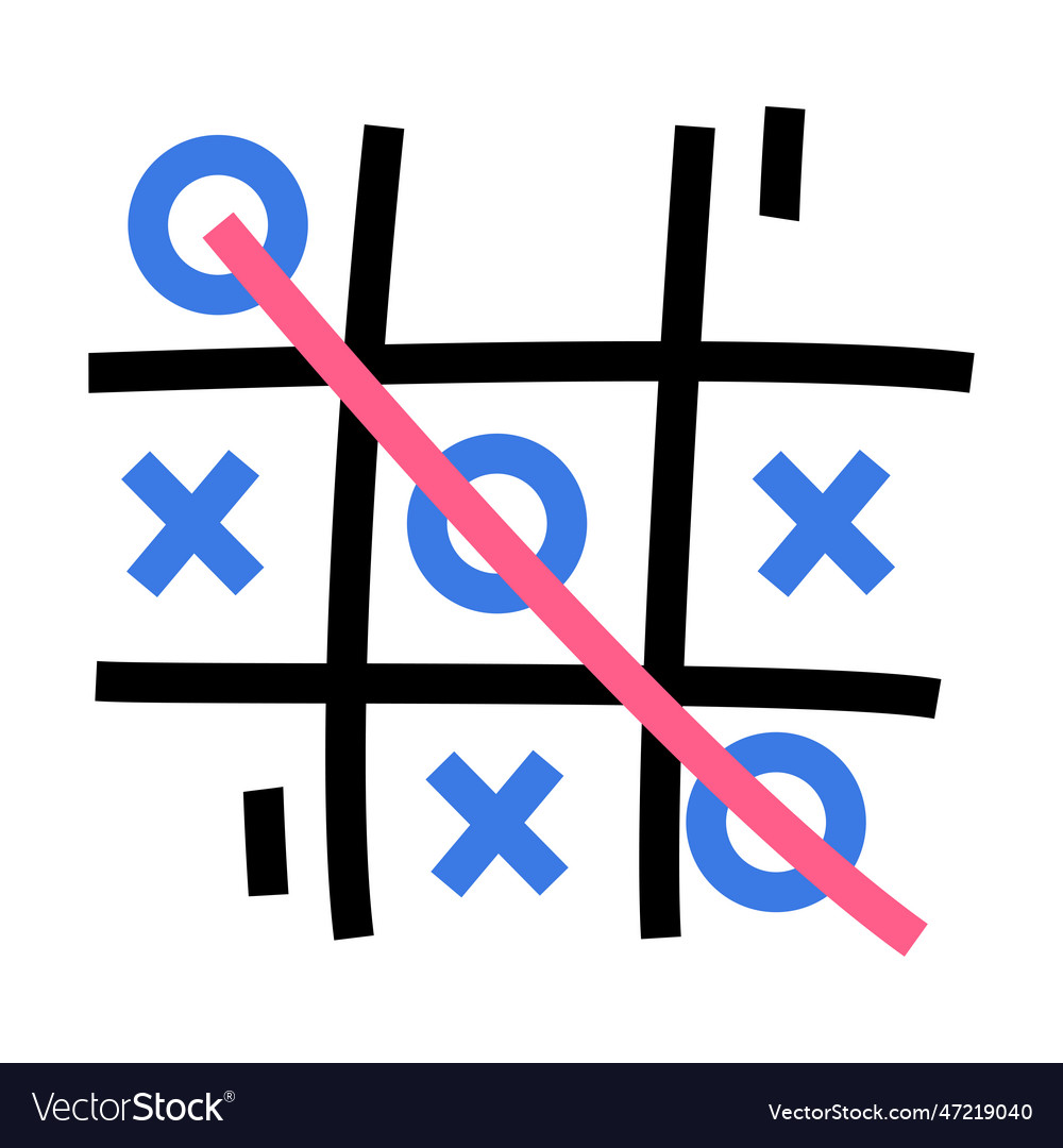 Noughts and crosses or tic-tac-toe paper-and Vector Image