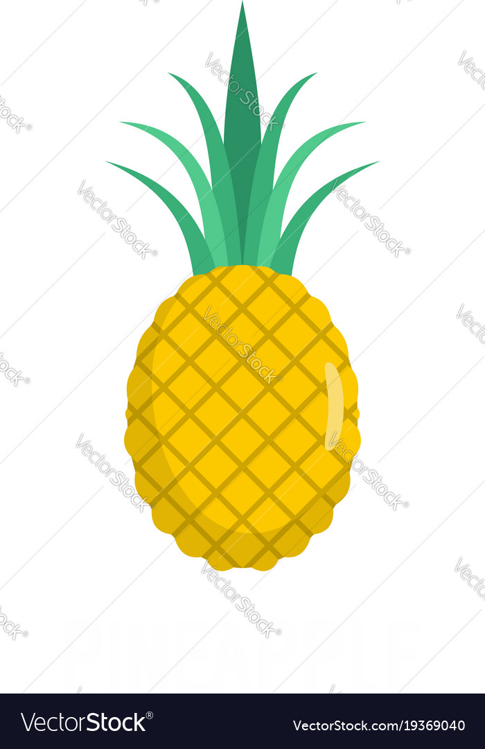 Pineapple icon flat style Royalty Free Vector Image Pineapple icon flat style Royalty Free Vector Image