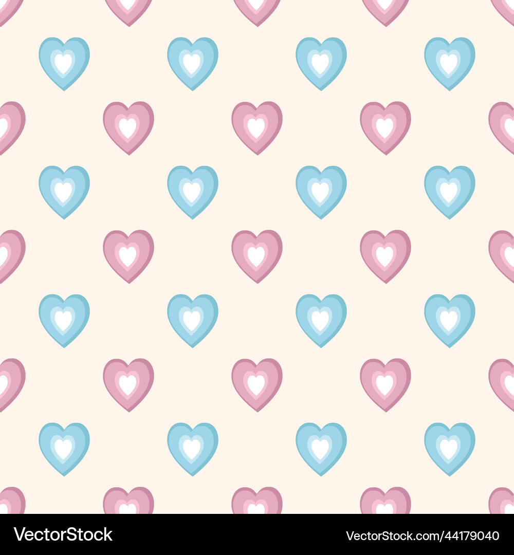 Red and blue heart on beige background Royalty Free Vector