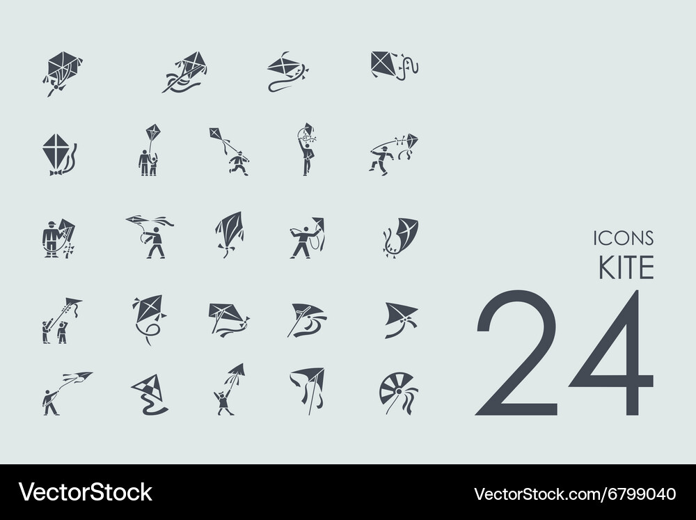 Set of kite icons Royalty Free Vector Image - VectorStock