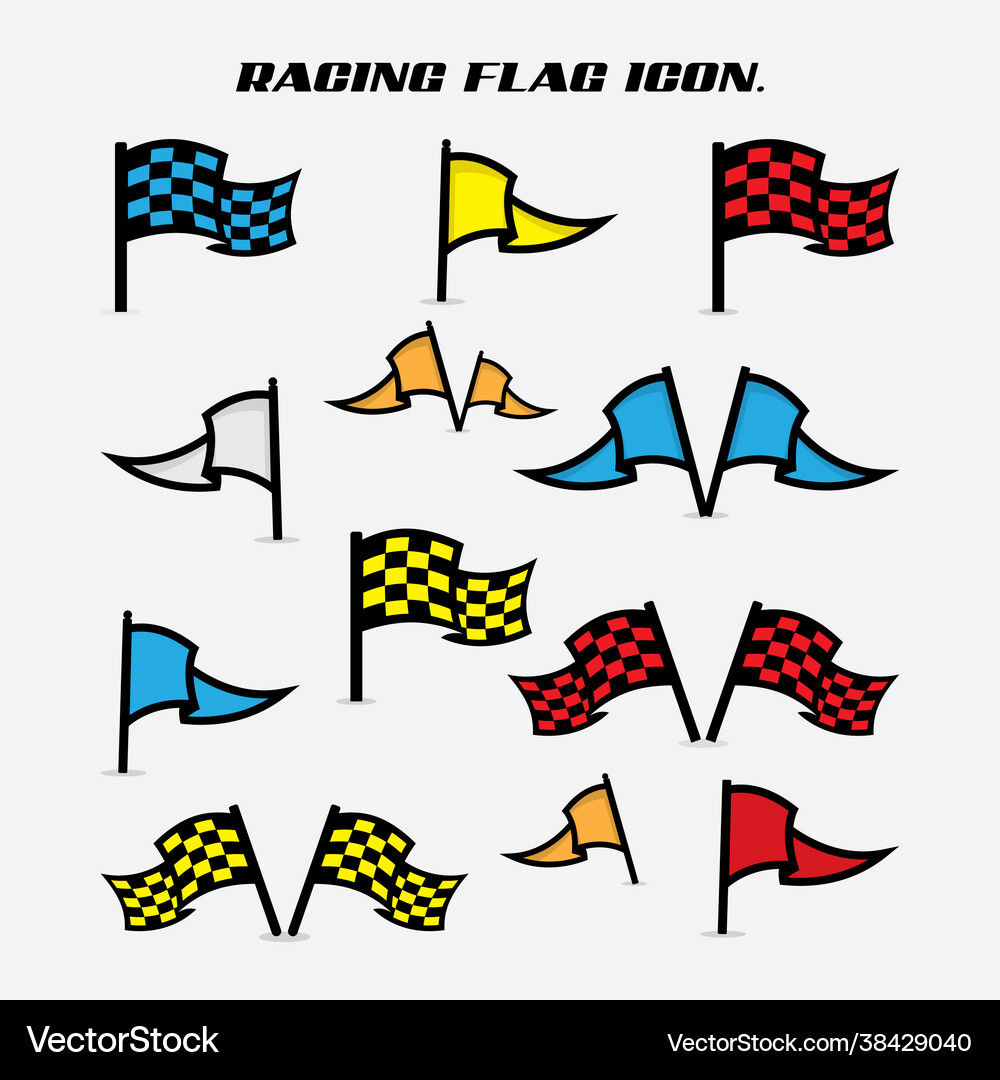 Set racing flag icon template race flag icon Vector Image